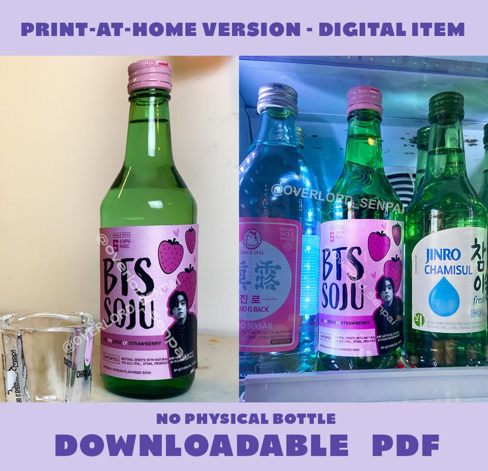 Taehyung Fri(ends) SOJU Bottle Sticker Label Downloadable Printable DIY ...
