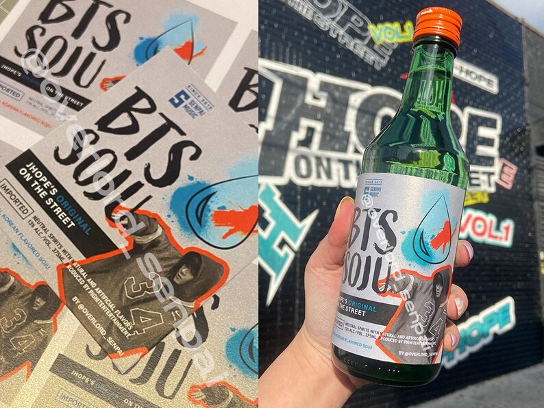 BTS SOJU Bottle Sticker Label Downloadable Printable DIY Jhope on the ...