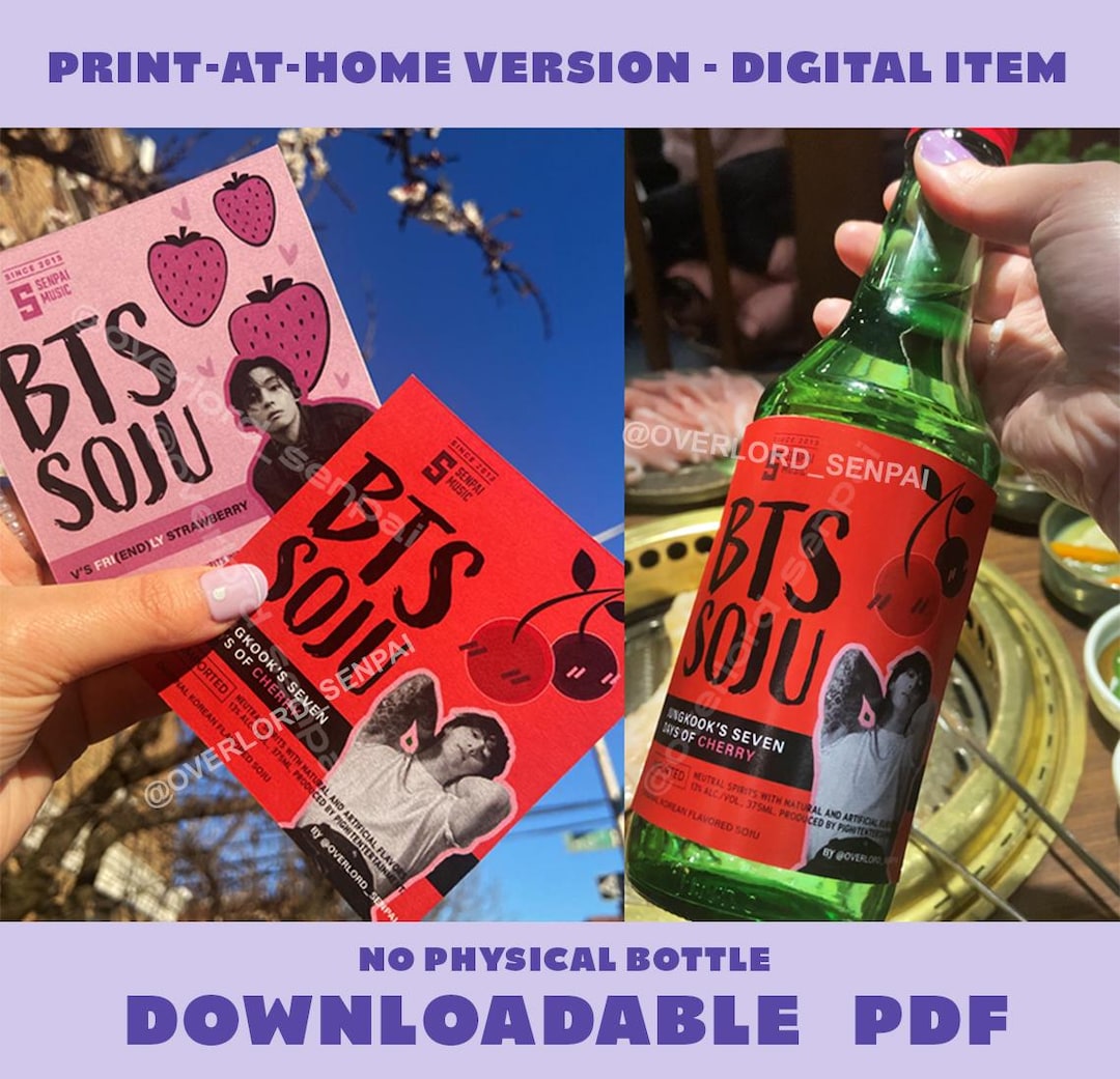 Jungkook Seven BTS SOJU Bottle Sticker Label Downloadable Printable DIY ...