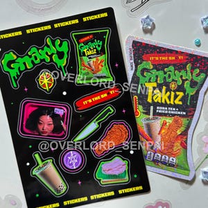 KATSEYE GNARLY TAKIS Chip Bag Sticker Pack Sheet Set | Kpop Taki Chip ...