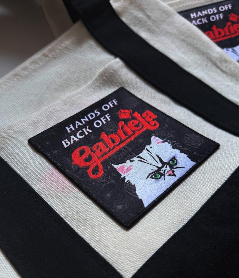 Katseye Gabriela Tote Bag and Patch Decorative Rose Cat Adhesive ...