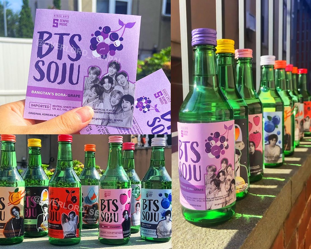 Bangtan SOJU Bottle Sticker Label/ Bangtan Soju Sticker Label for Army ...