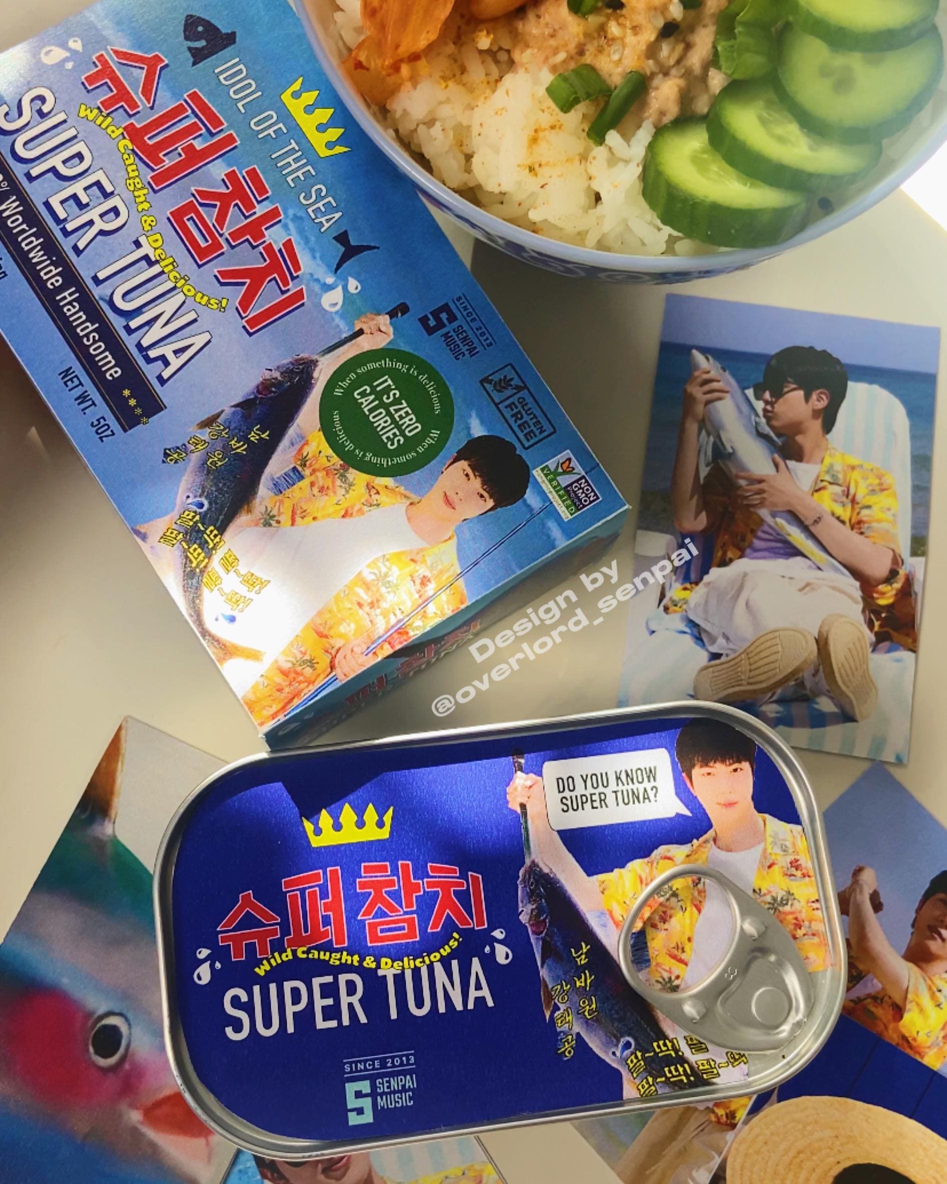 SUPER TUNA Tin Box With Real Canned Sardine Fish | Kim Seokjin | Kpop ...