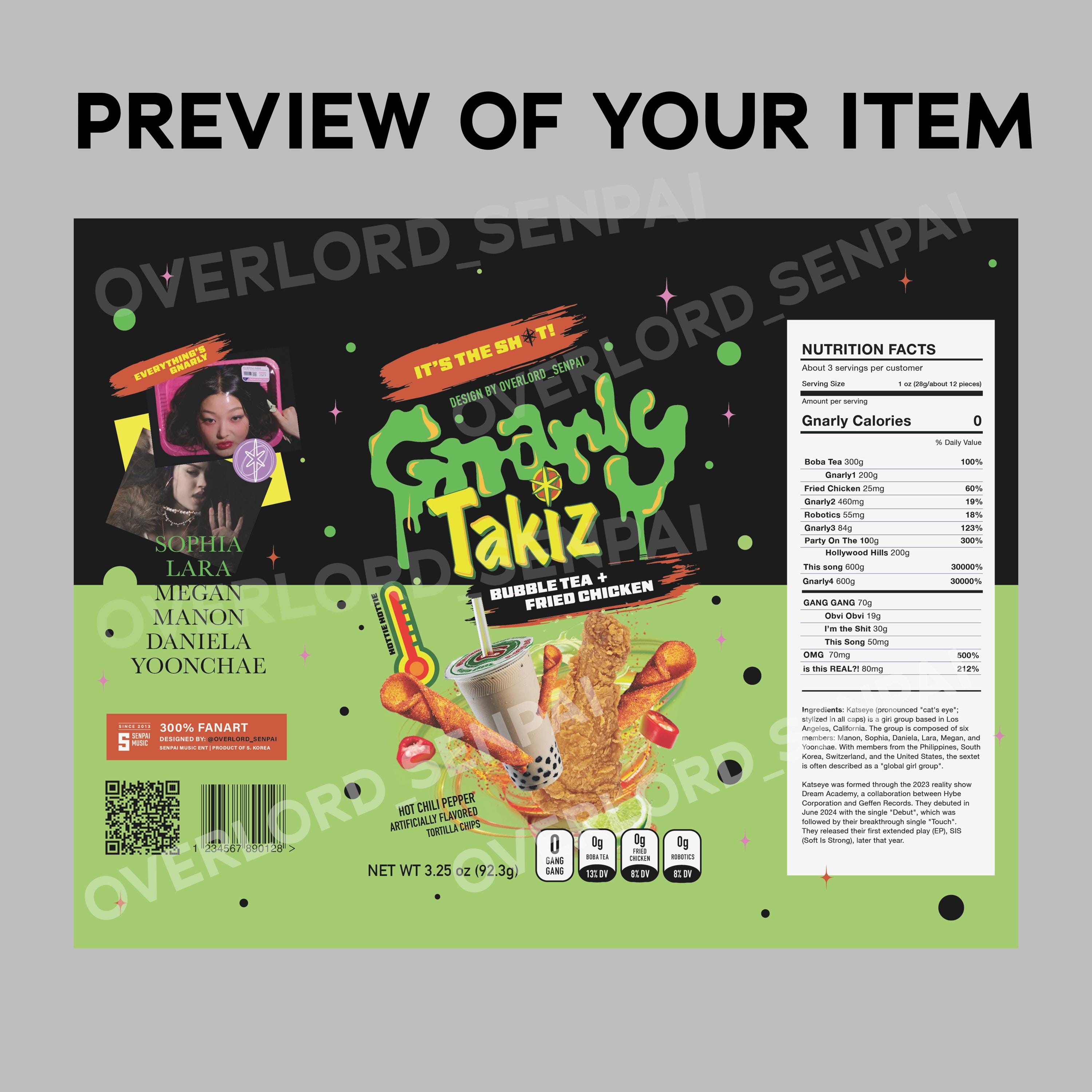 GNARLY TAKIS Chip Bag Digital Download Print | Custom Kpop Taki Chip ...
