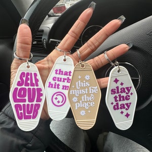 Retro Motel Key Chain,free Gift,pink Glitter,mothers Day Keychain,cute ...