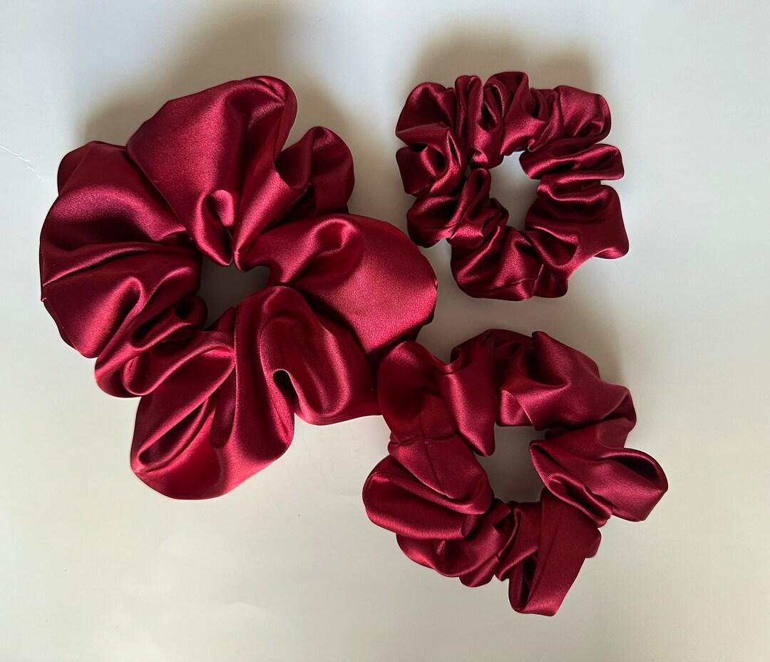 Red Extra Large Satin Silk Scrunchie/xl Scrunchy/bun Holder/strong Grip ...