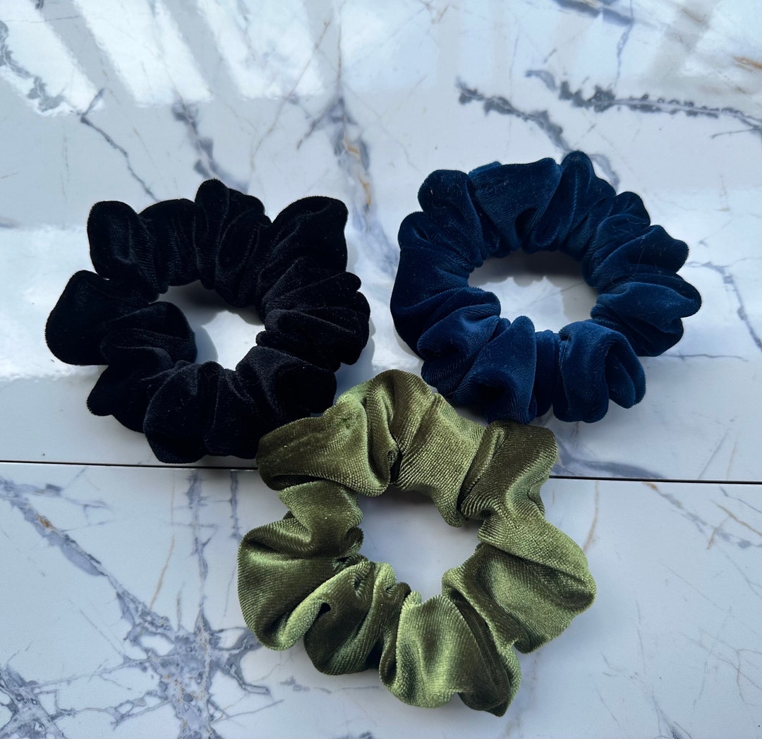 Mini Velvet Scrunchie Set/free Gift/neutral Colors/vsco/hair Ties/thick ...