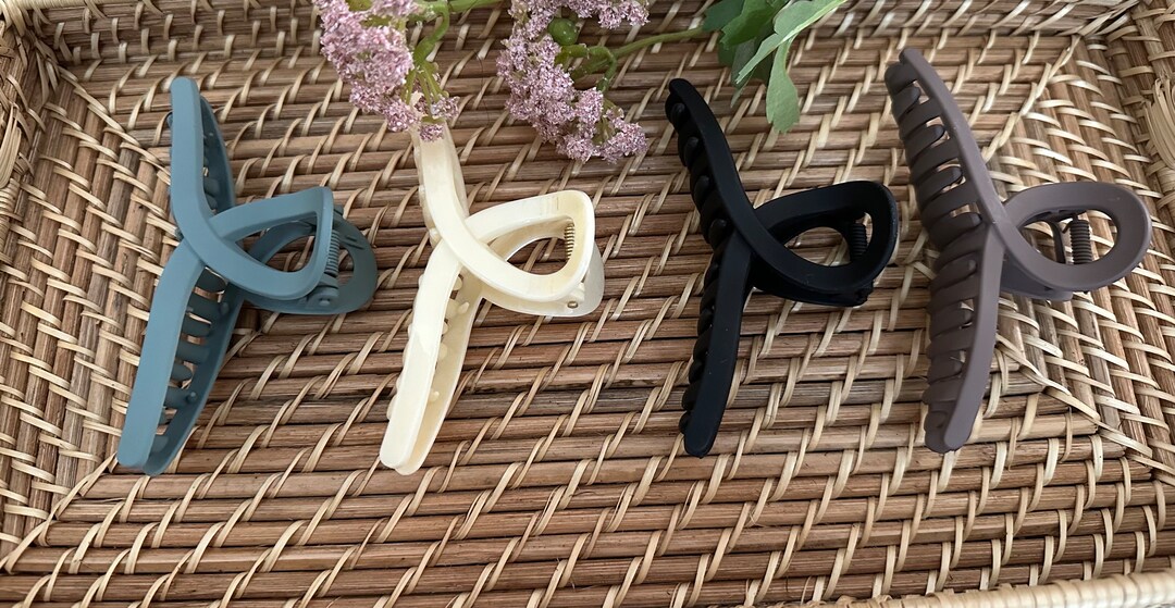 Medium Hair Claw/matte Criss Cross Claw Set/cute Claw Clip/big Hair ...