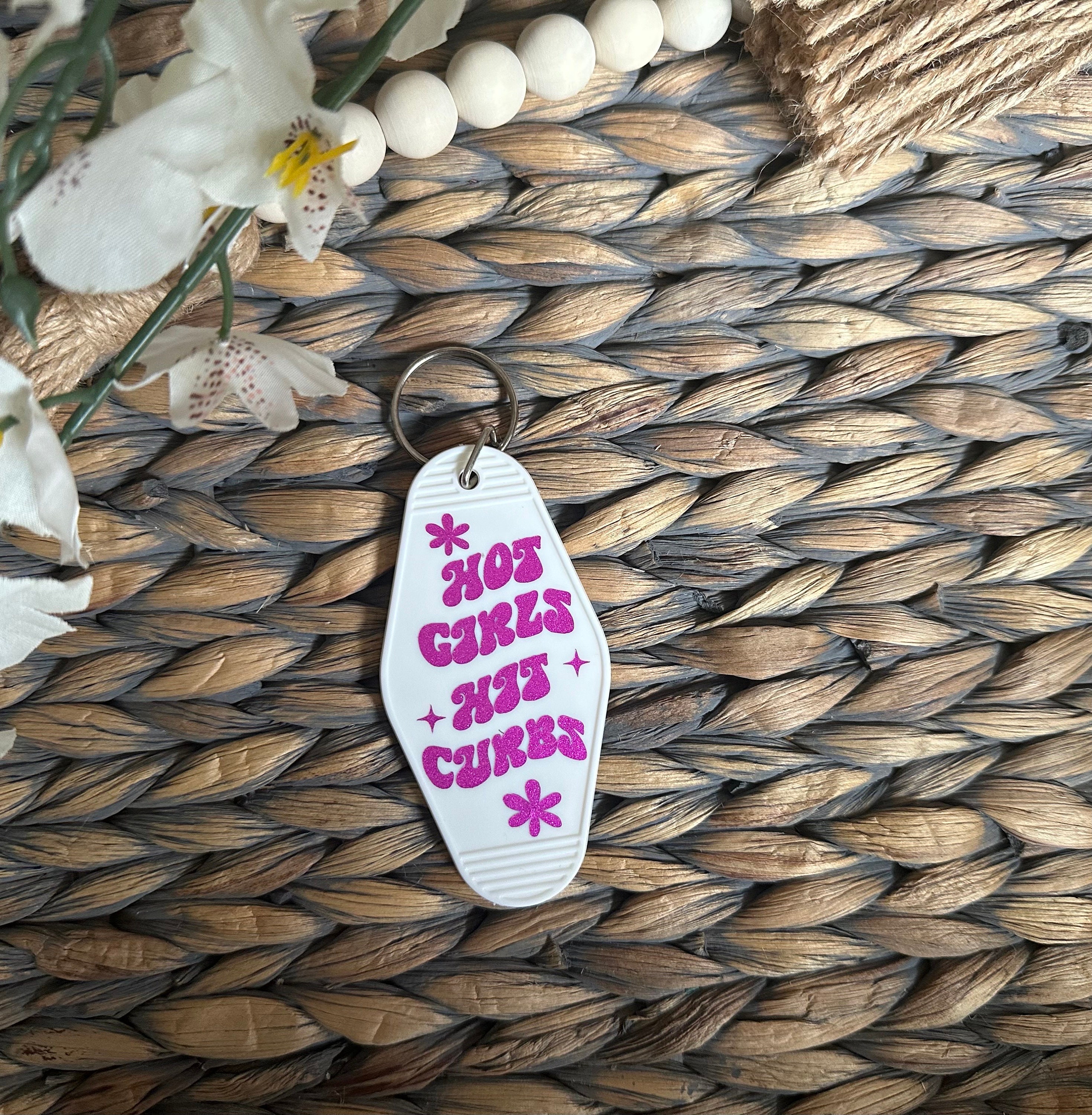 Retro Motel Key Chain,free Gift,pink Glitter,mothers Day Keychain,cute ...