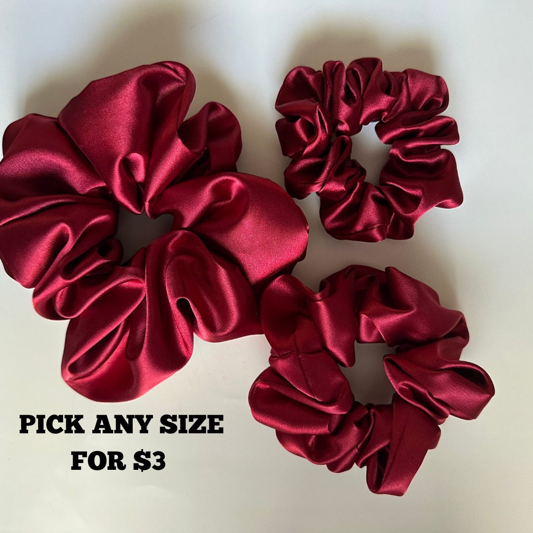 Extra Large Satin Silk Scrunchie Red/xl Scrunchie/bun Holder/strong ...
