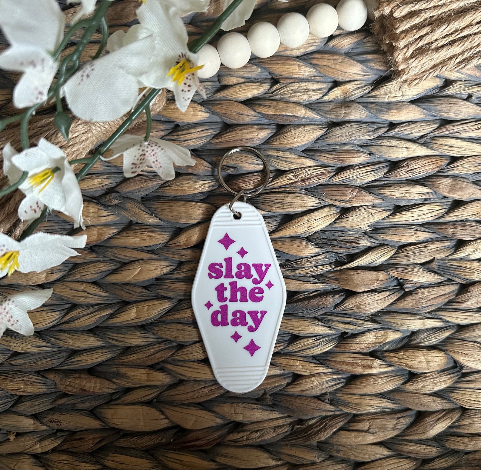 Retro Motel Key Chain,free Gift,pink Glitter,mothers Day Keychain,cute ...