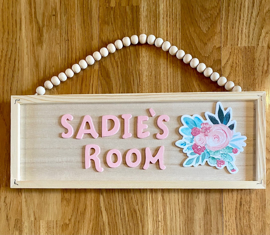 Flower Name Sign • Personalized Name Sign • Flower Sign • Kids Door ...