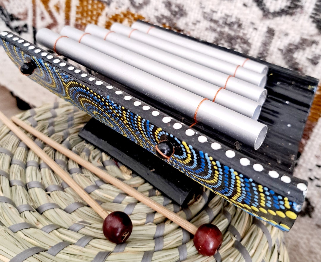 Bamboo Xylophone With 2 Blue Sticks - Etsy