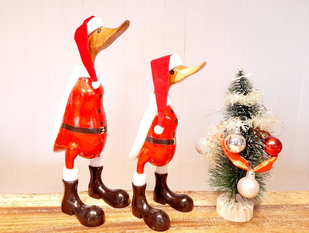 Decorative Santa Claus Duck in Bamboo and Wood - Etsy