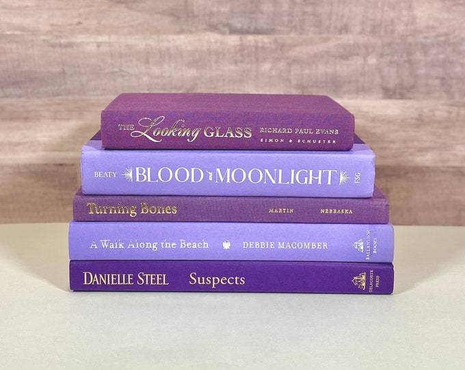 Bundle of Lavender Light Pale Purple White Book Decor Stack - Etsy