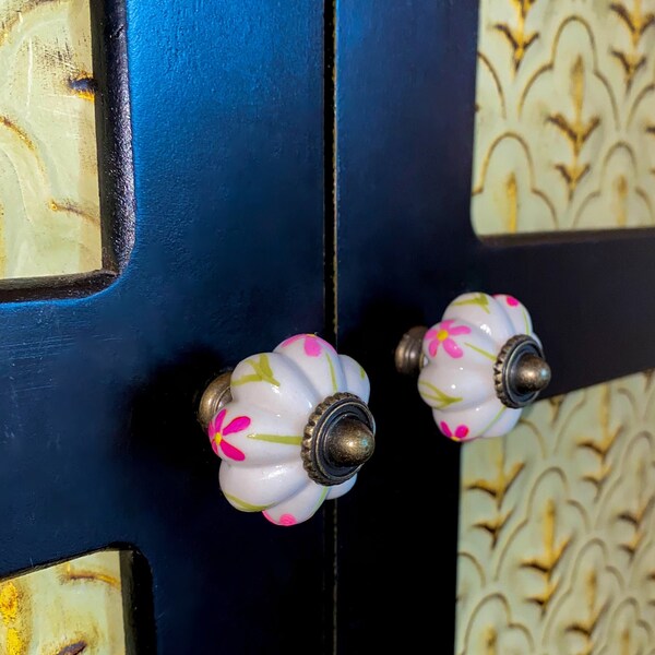 Floral Cabinet Knobs - Etsy