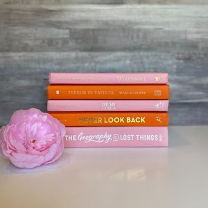 Pink Orange Bedroom Decorative Book Bundle Aesthetic Book Preppy Decor ...