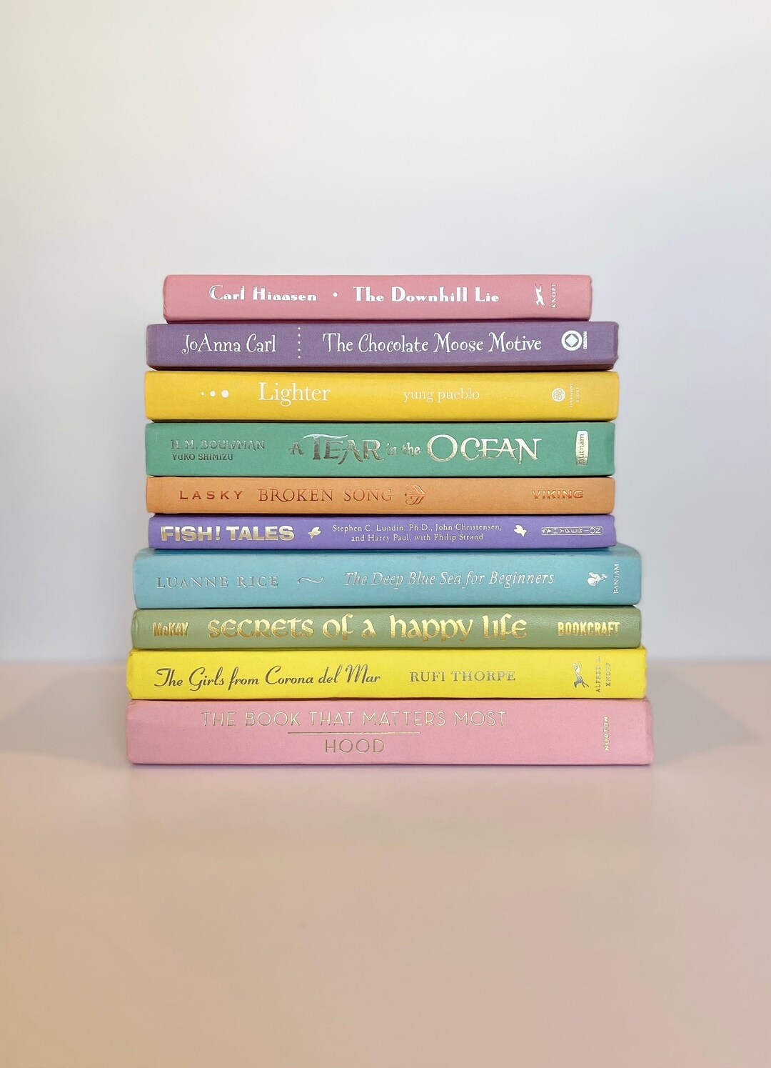 Pastel Decorative Book Bundle Living Room Coffee Table Book Stack ...