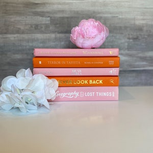 Pink Orange Bedroom Decorative Book Bundle Aesthetic Book Preppy Decor ...