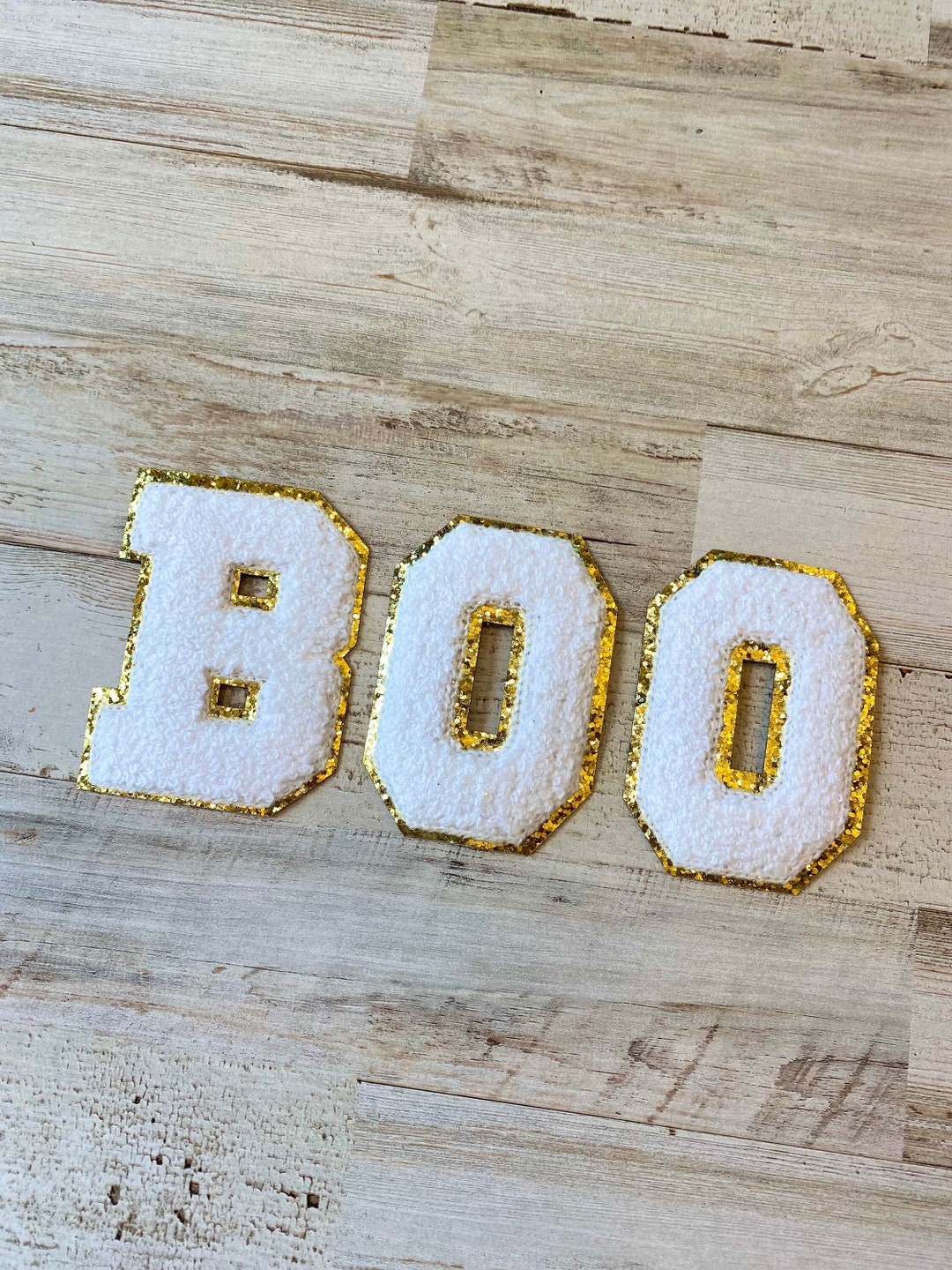 Halloween Patch Letter BOO Spooky Halloween Craft Varsity - Etsy