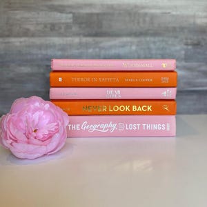 Pink Orange Bedroom Decorative Book Bundle Aesthetic Book Preppy Decor ...