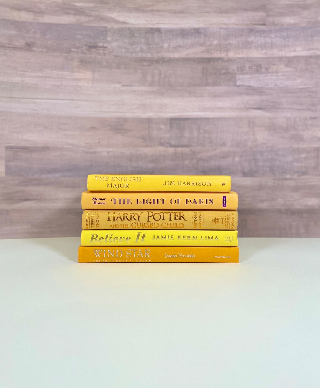 Eclectic New Homeowner Gift Aesthetic Book Stack Yellow Preppy Bedroom ...