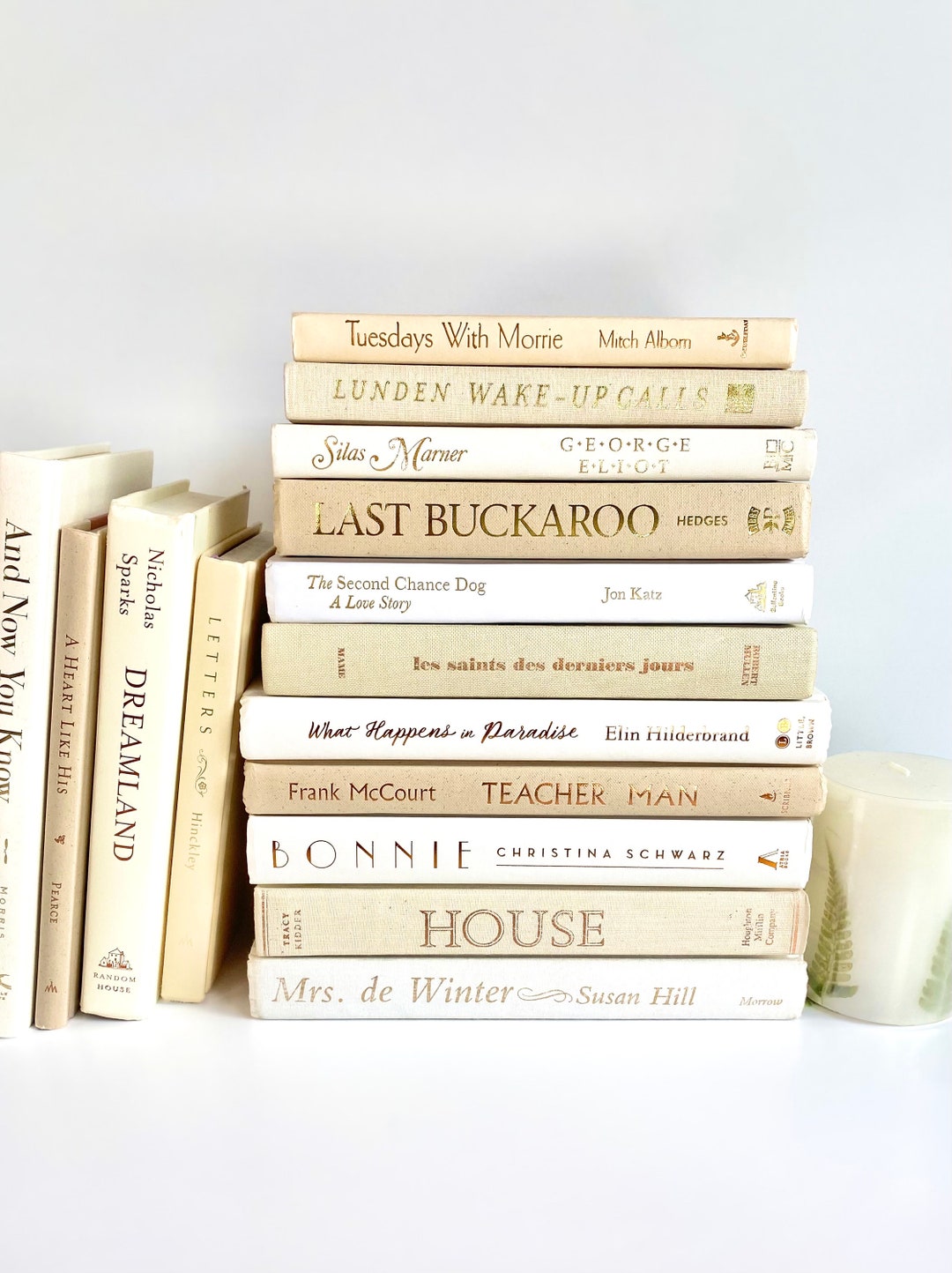 Decor Book Traditional Farmhouse Style Interior Book Bundle Cream ...