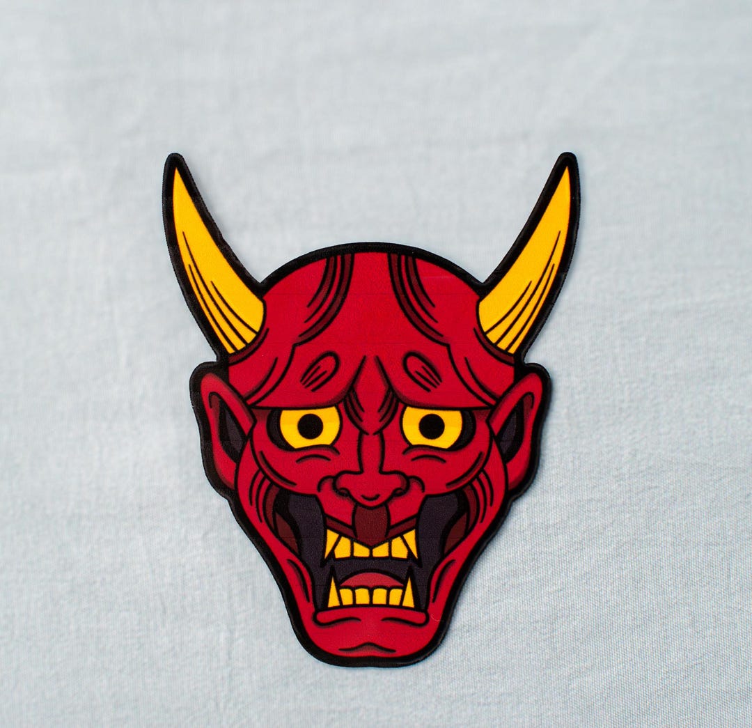 Oni Mask Sticker - Etsy