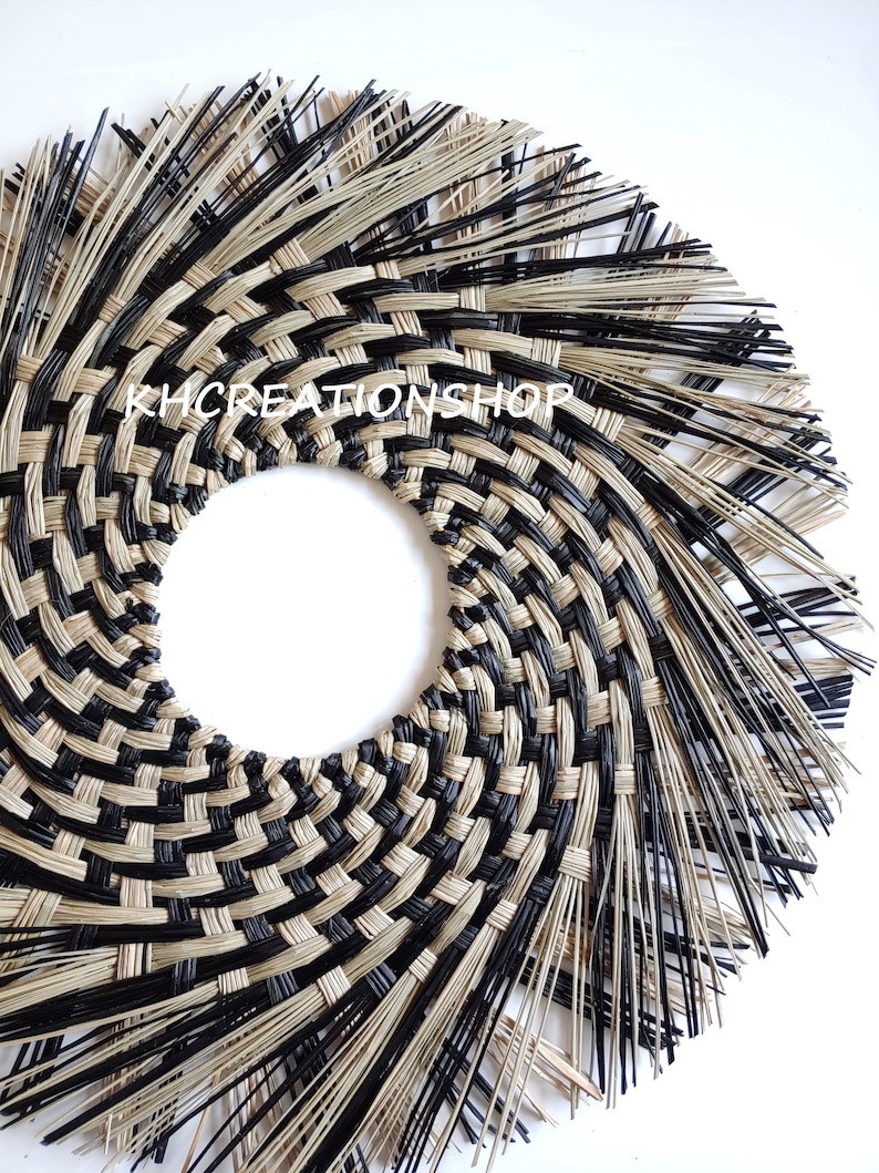 Natural Round Seagrass Wall Hanging Decor,raffia Wall Decor,boho Rattan ...
