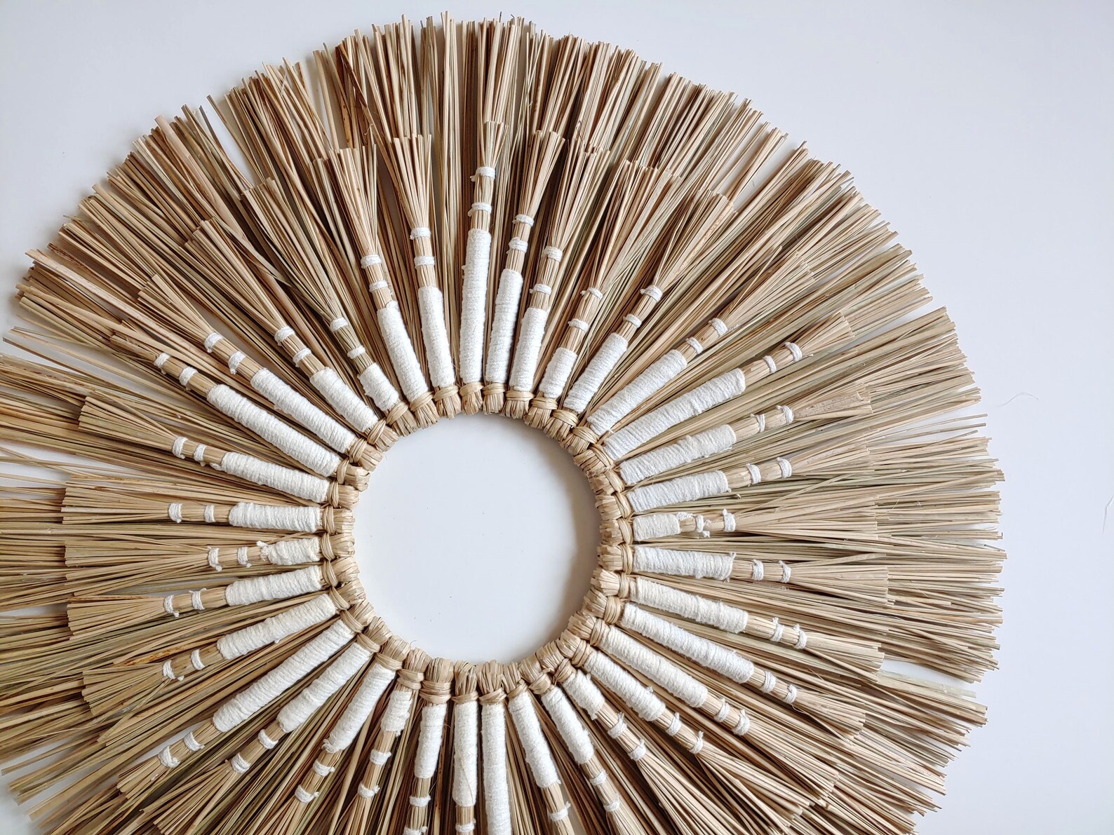 Natural Round Seagrass Wall Hanging Decorboho Raffia Sunburst - Etsy