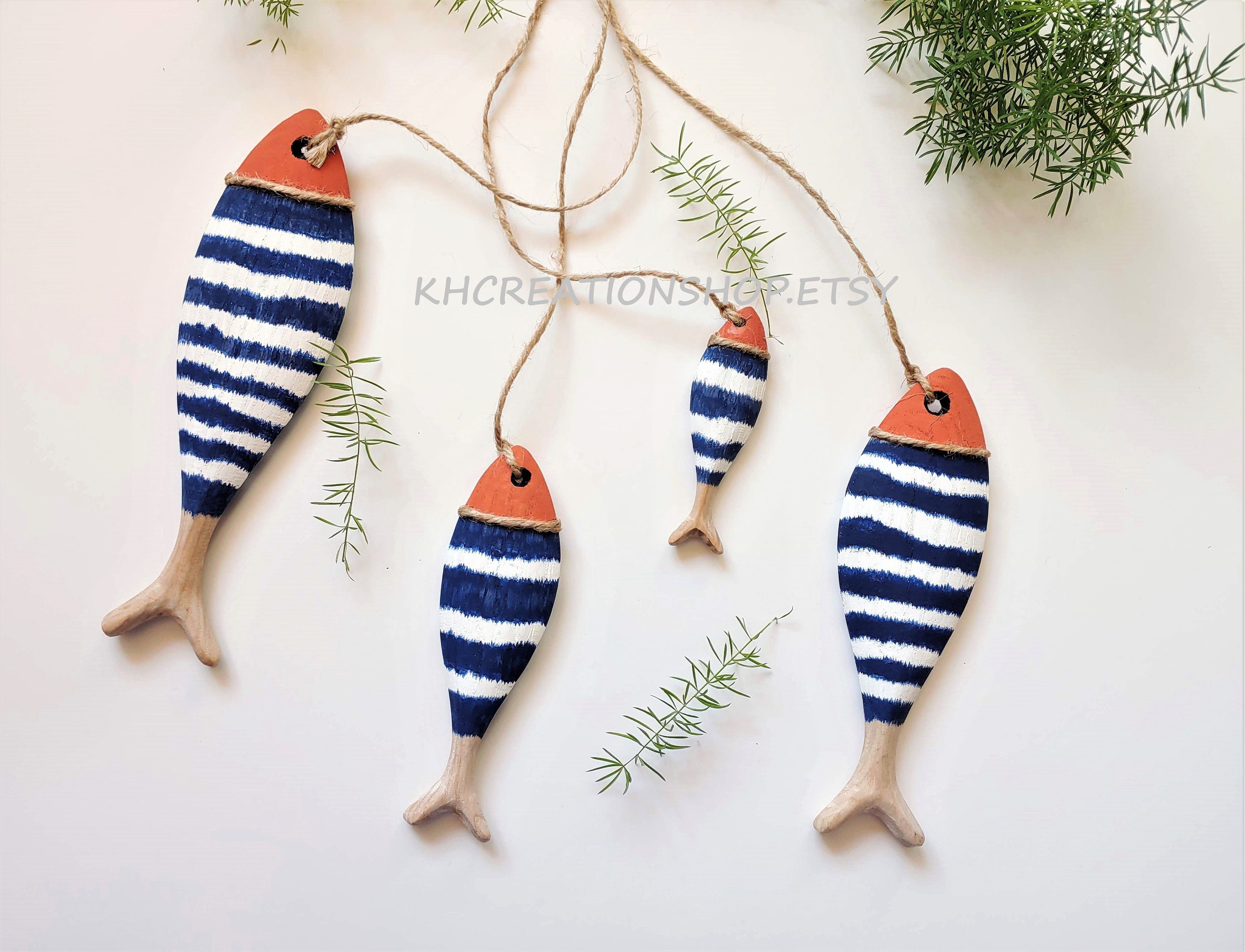 Wood Fish Nautical Decor School of Rustic Wooden Fish Ocean Kids Room ...