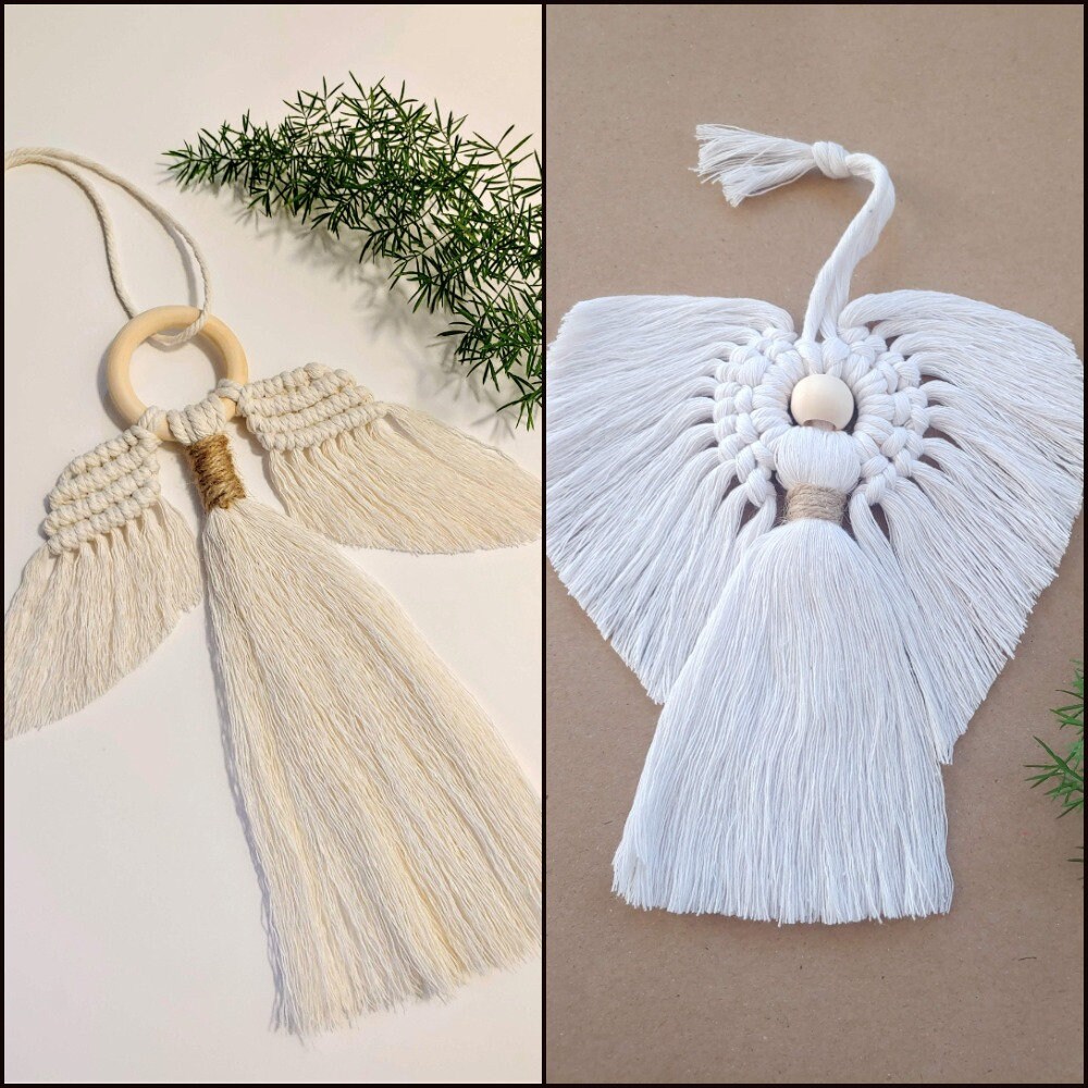 Macrame Angel Macrame OrnamentBoho Angel Christmas | Etsy