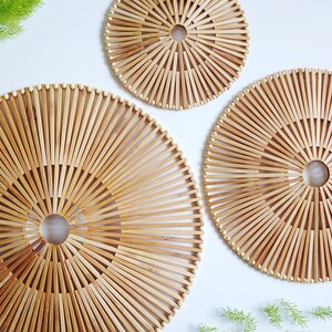 Set of 3 Natural Bamboo Boho Decorrattan Wall Decorraffia - Etsy