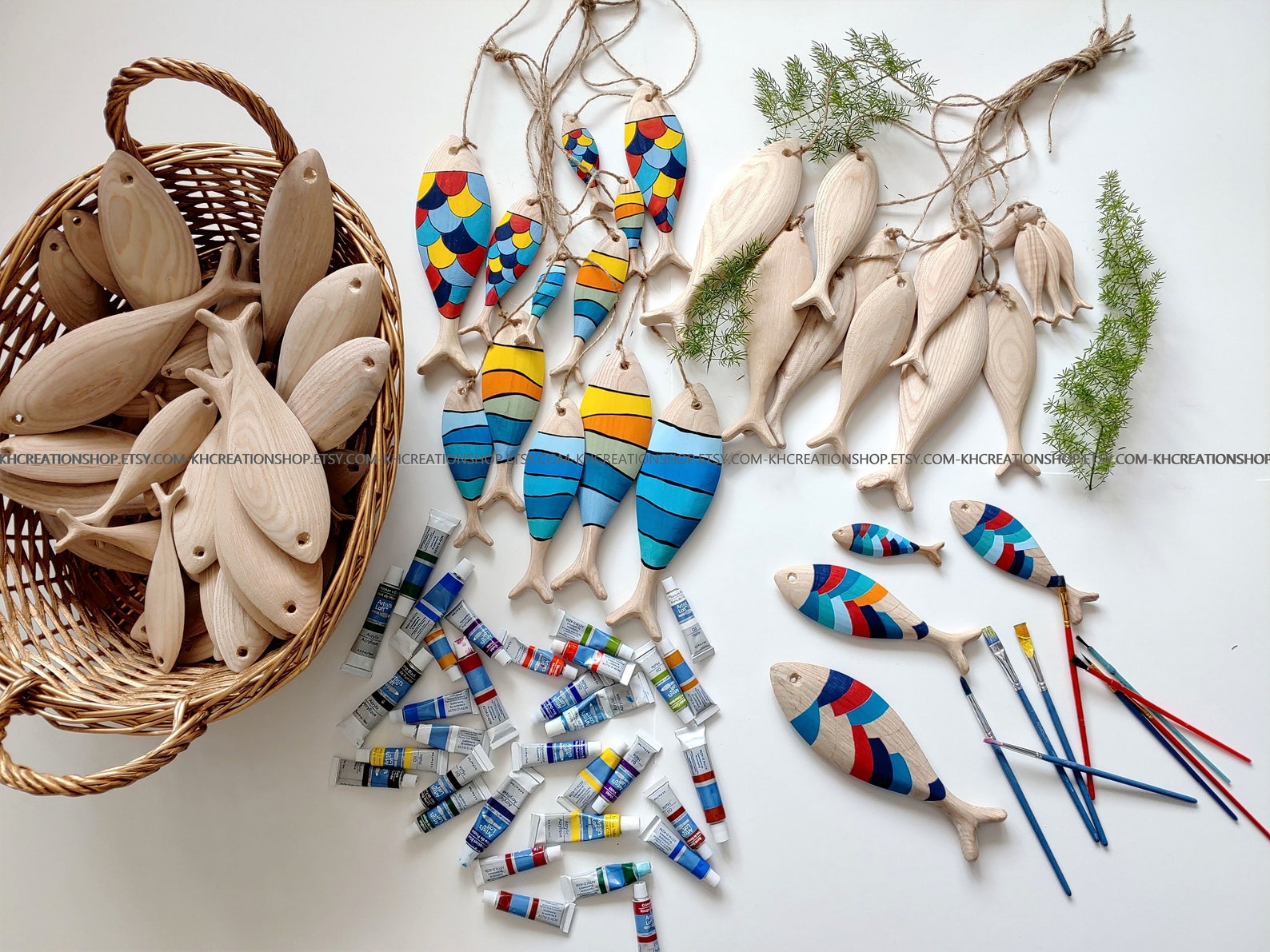 Wooden Fish DIY Craft, Unfinished Wooden Fish Painting Wall Decor,diy ...