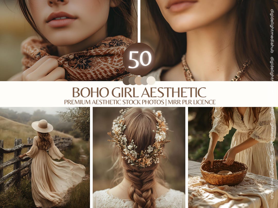 Boho Girl Fashion Stock Photos | Neutral Faceless Boho Girl Stock ...