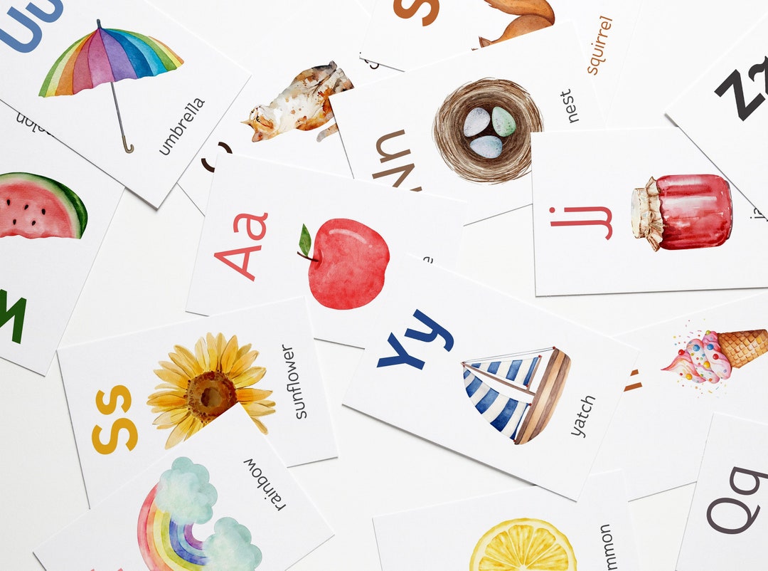Alphabet Flash Cards, Nursery Educational Alphabet, Classroom Decor ...