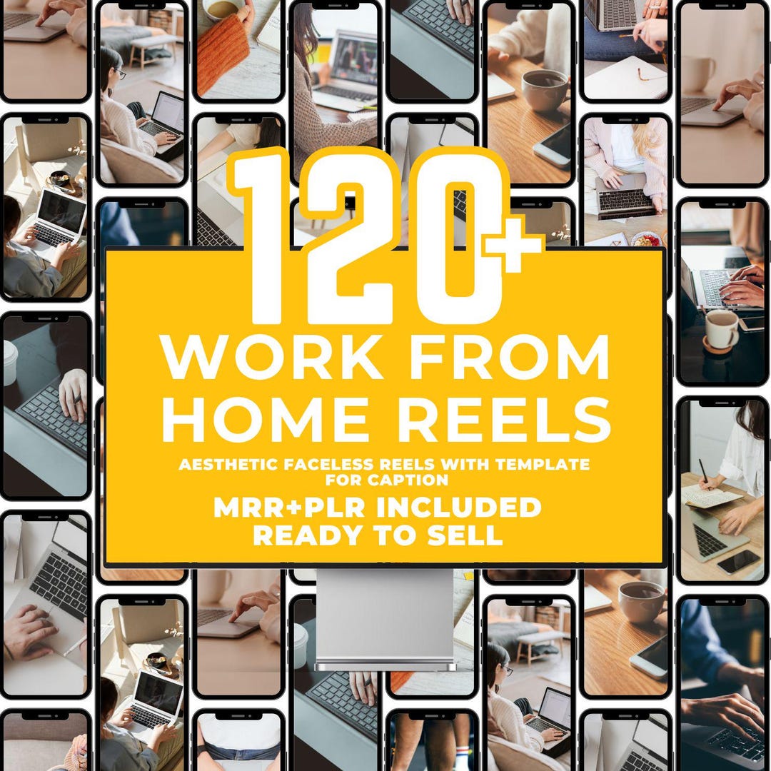 120+ Work From Home Reels: Faceless Marketing Videos (MRR, PLR) - Etsy ...