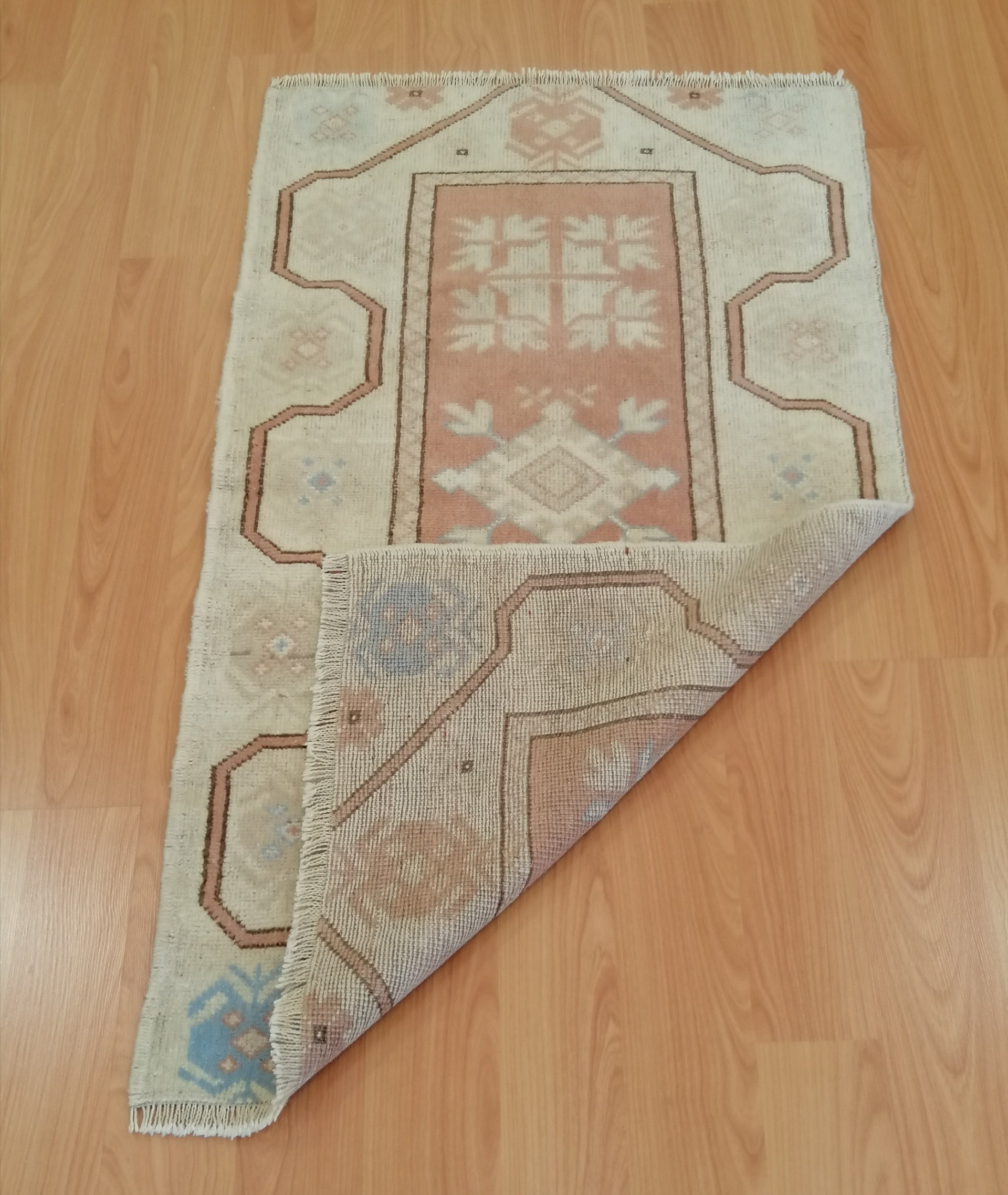 Vintage Rug./oushak Rug./ Türk Yün Rug./ Anatolian Milas Rug./ El ...