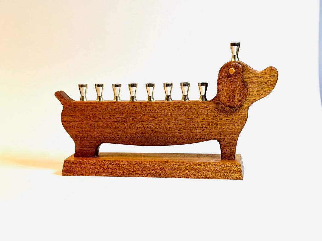 Hanukkah Menorah - Dog; Handcrafted; Mahogany Wood; - Etsy