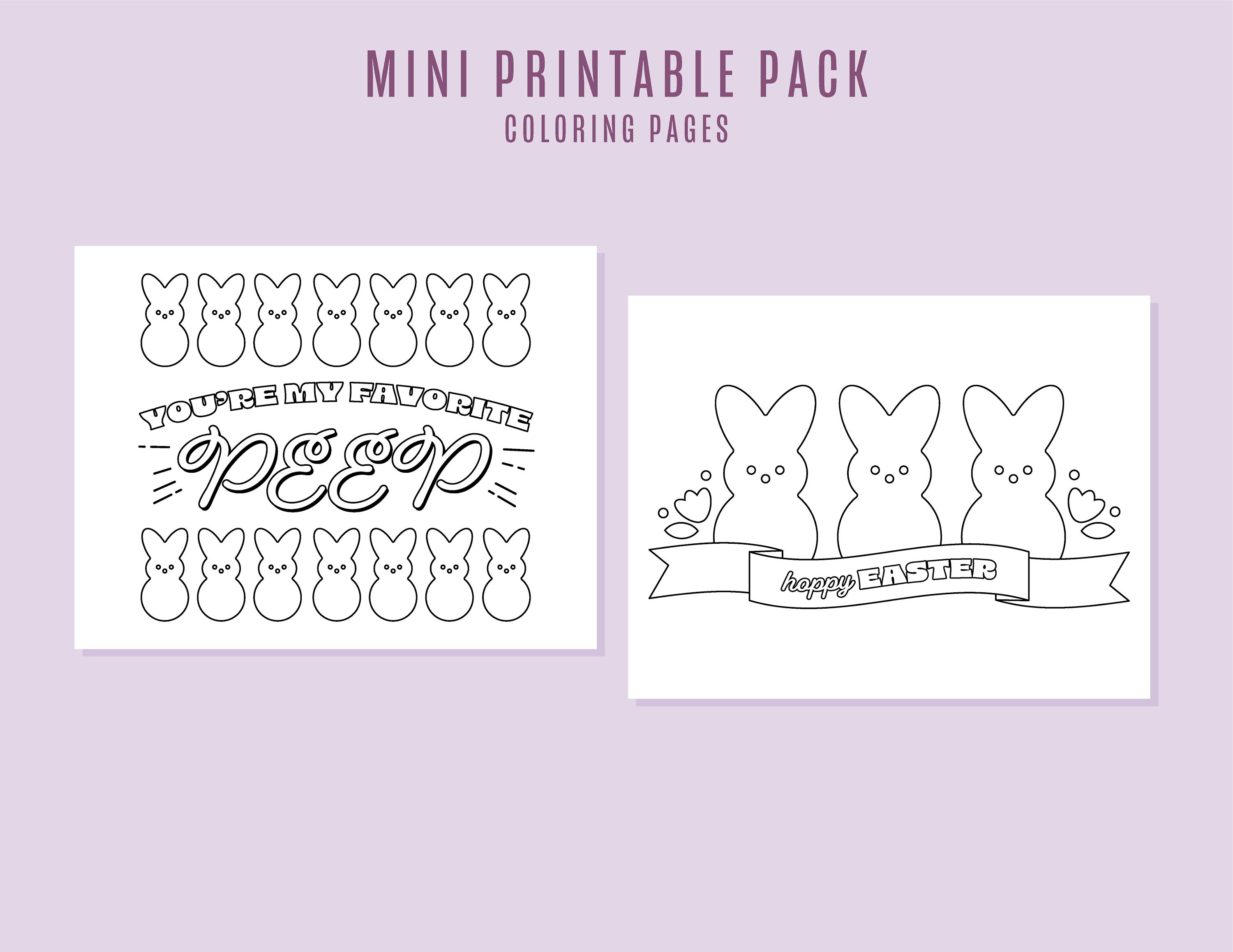 Children's Peeps Coloring Sheets and Art Prints for Easter and Spring ...