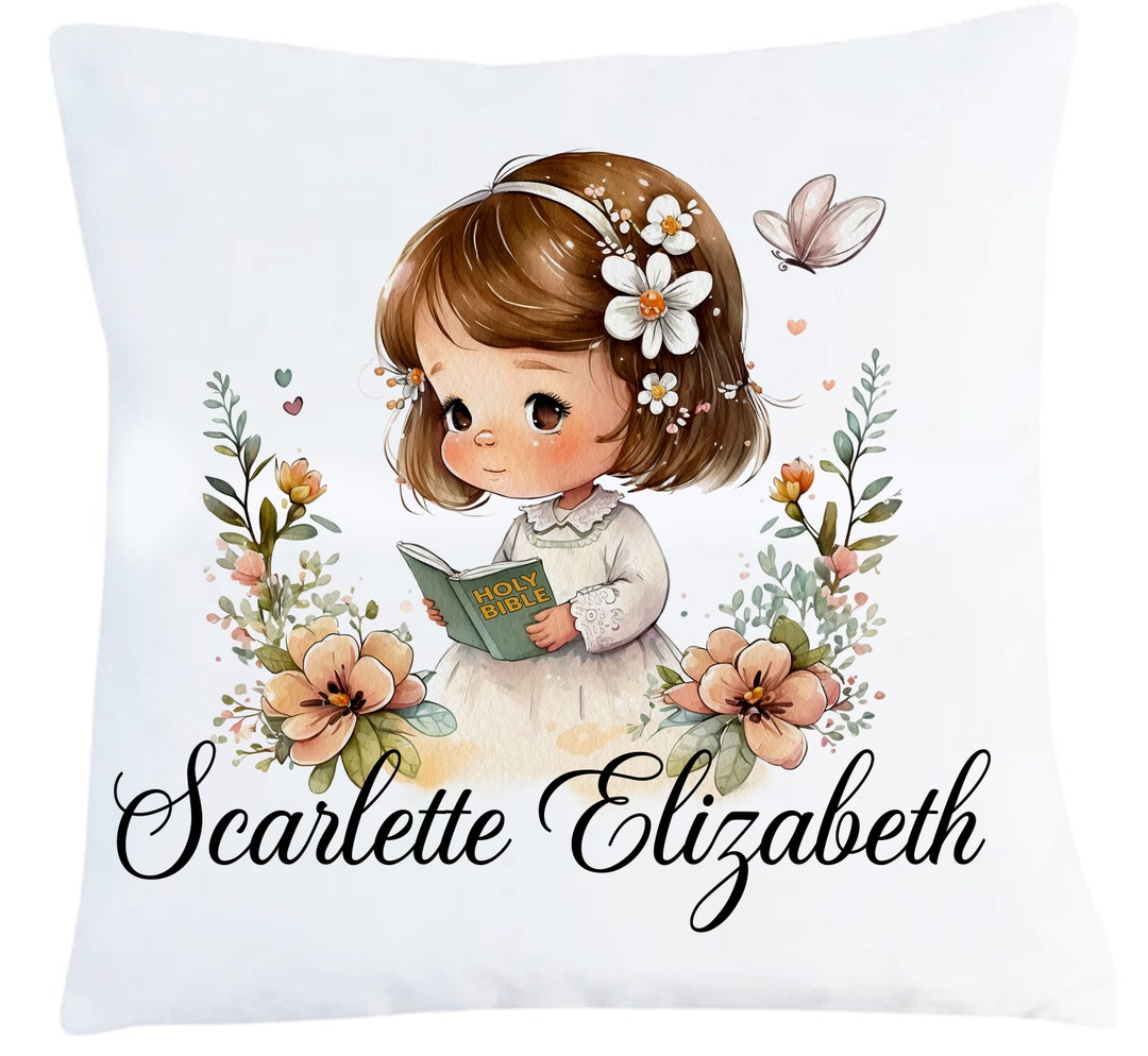 Gift for Communion, First Holy Communion Personalized Pillow, Pocket ...
