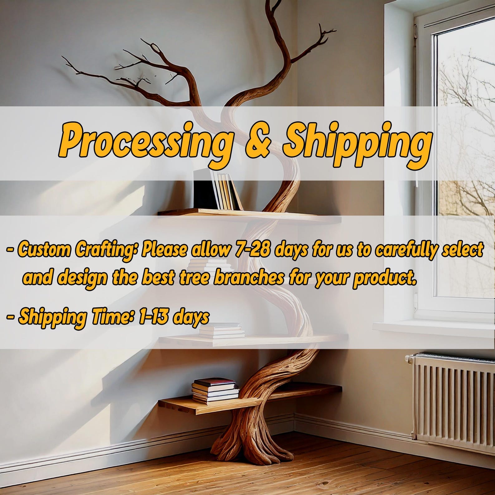 Floating Tree Branch Corner Shelf – Driftwood-inspired Wall Bookshelf ...