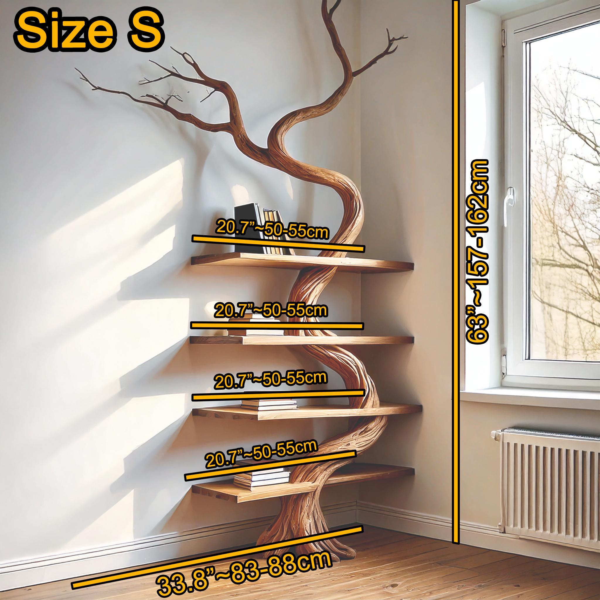 Floating Tree Branch Corner Shelf – Driftwood-inspired Wall Bookshelf ...