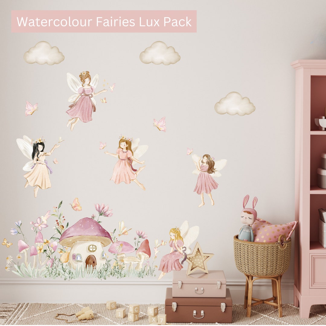 Watercolour Fairies, Fairy Wall Decal, Fairy Wall Sticker, Fairy Decal ...