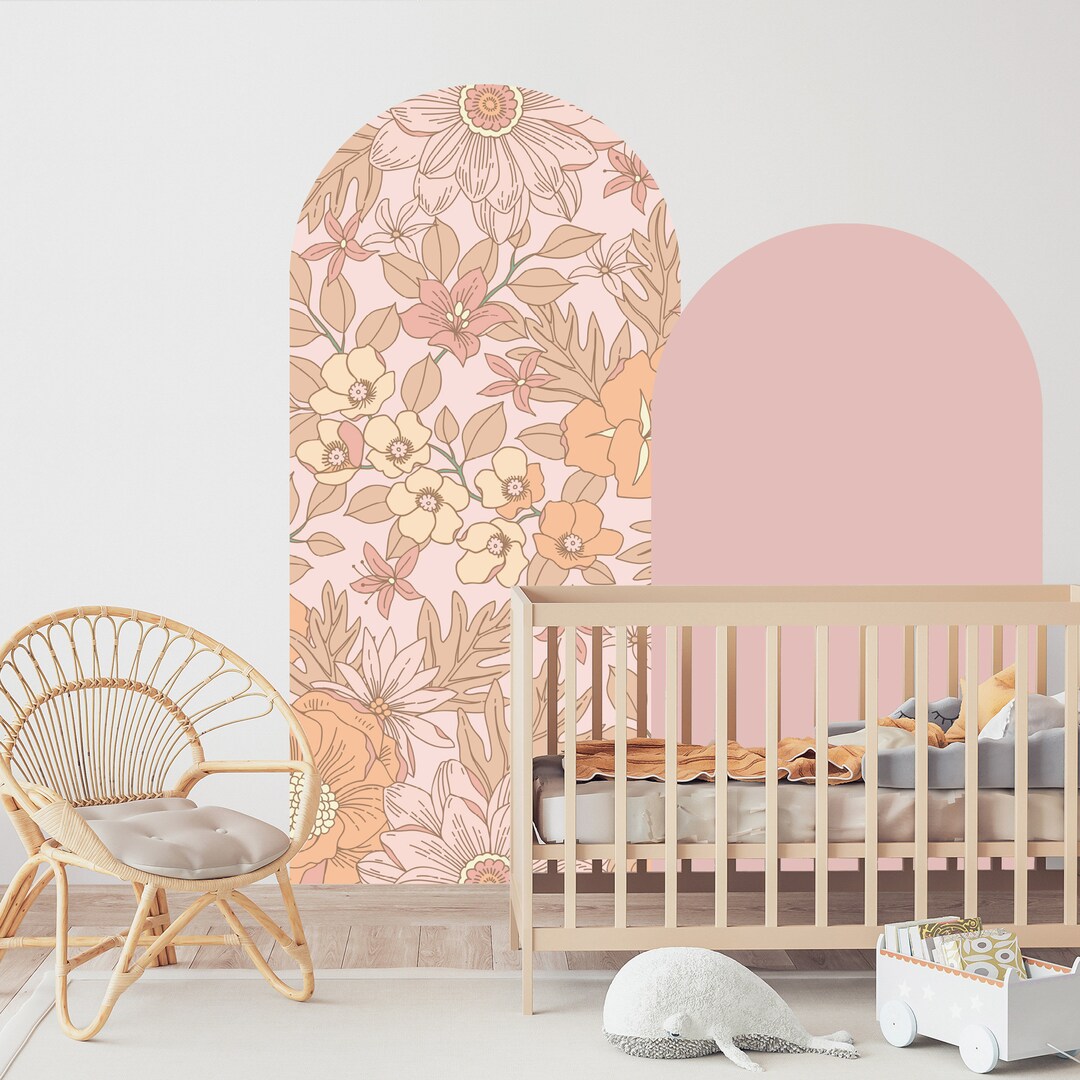 Floral Arch Decal, Arch Decal, Arch Wall Sticker, Nursery Arch Decal ...