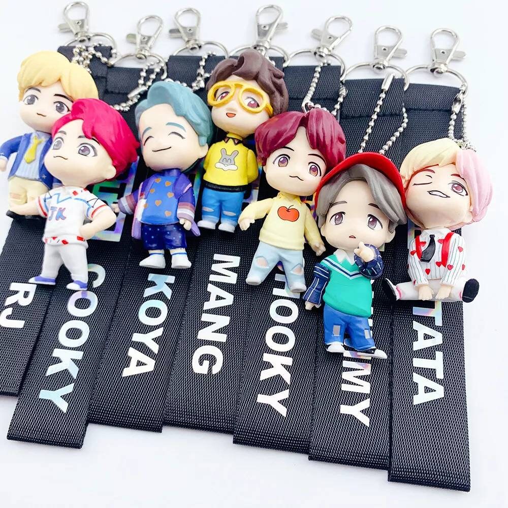 BTS Army Miniature 1 Set 7 Pcs Keychain/keyring KPOP Bangtan Boys Tinytan Cartoon Characters ...