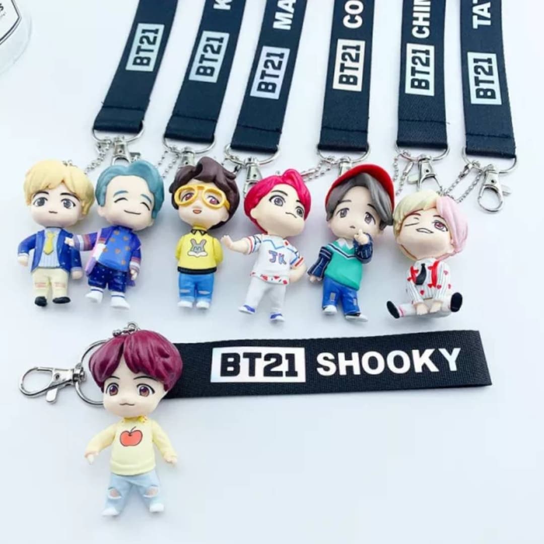 BTS Army Miniature 1 Set 7 Pcs Keychain/keyring KPOP Bangtan Boys Tinytan Cartoon Characters ...