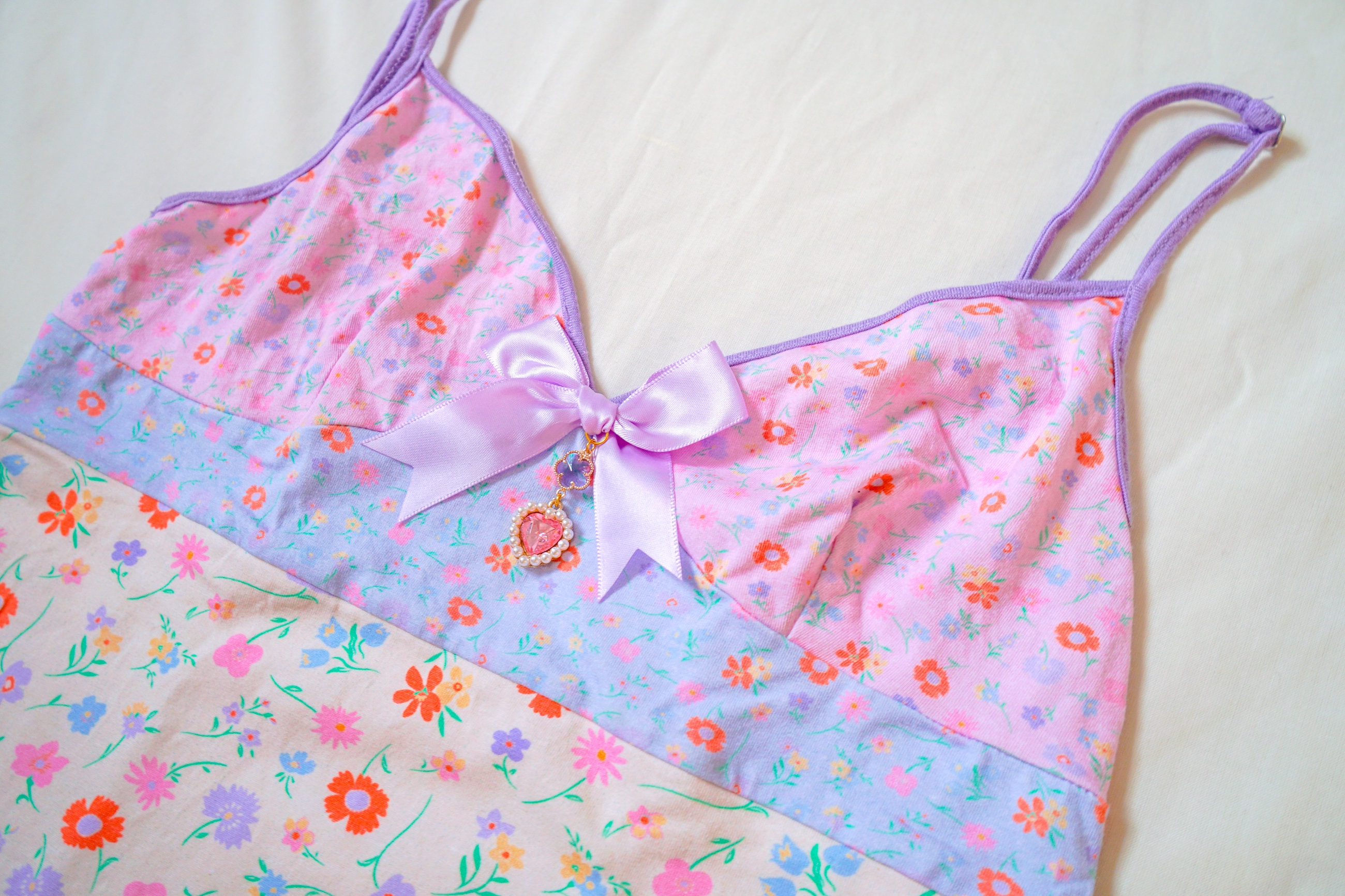 Dainty Floral Mismatched Pastel Patchwork Bodycon Dress With - Etsy