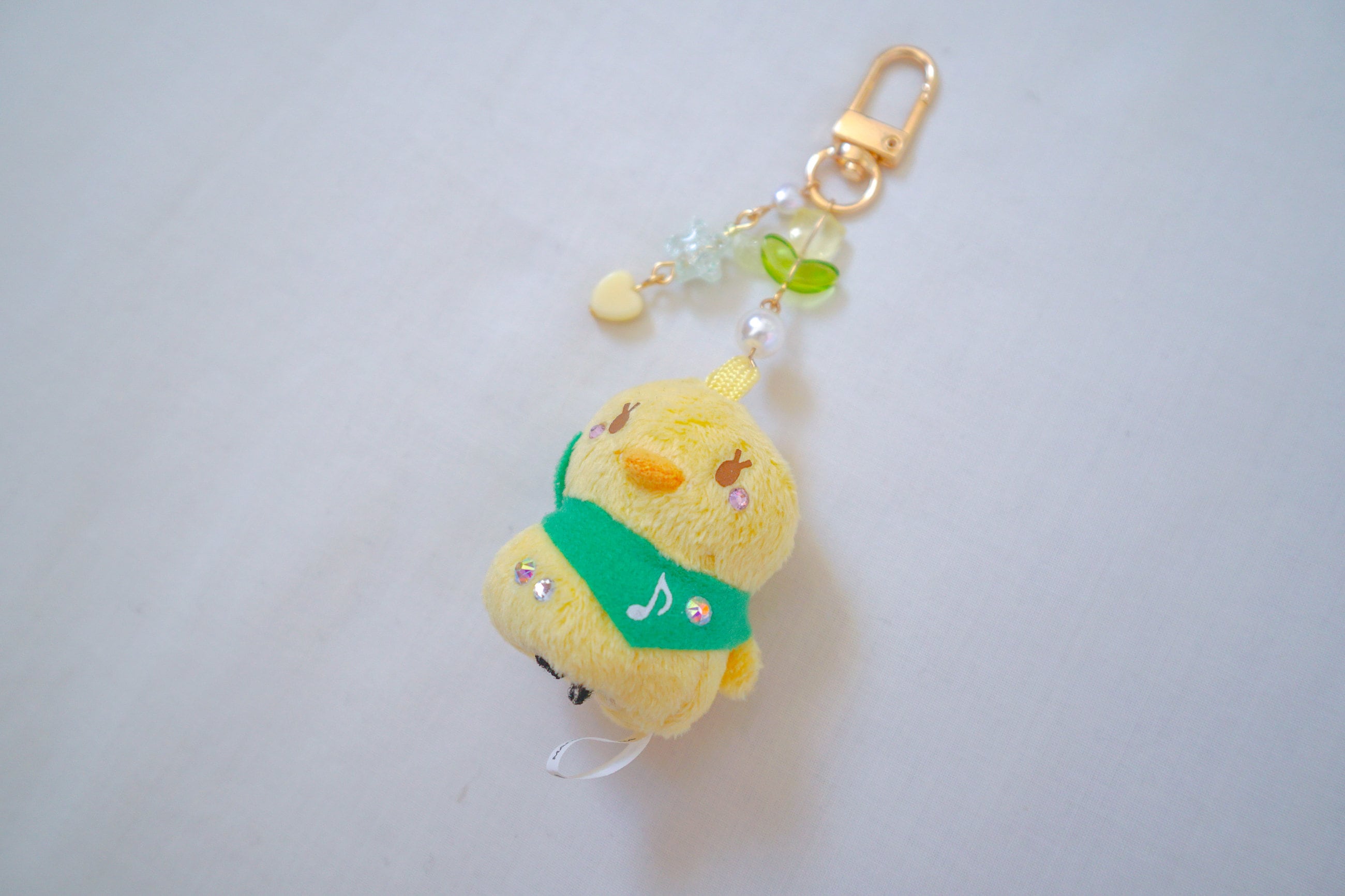 Adorable Tiny Japanese Baby Yellow Chicken Bejewelled Plushie Keychain ...