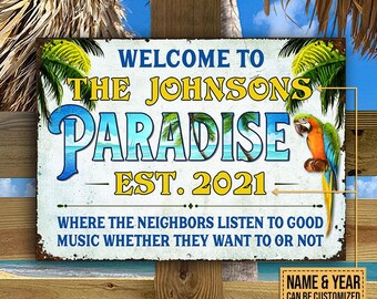 Welcome to Paradise Sign | Etsy